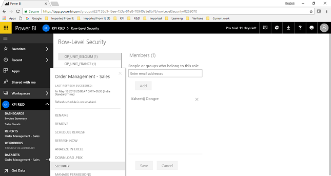 Security and Collaboration in Power BI